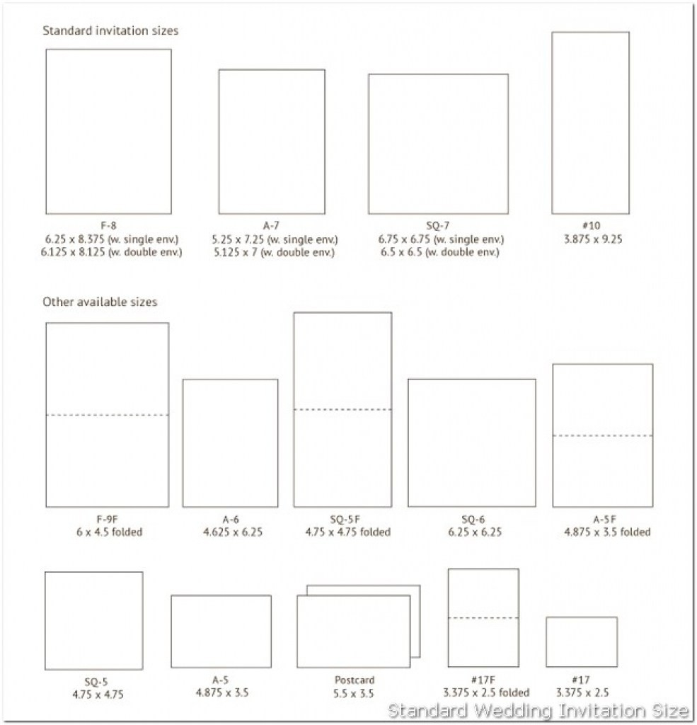 Standard Wedding Invitation Size Average Wedding Invitation Size Best 