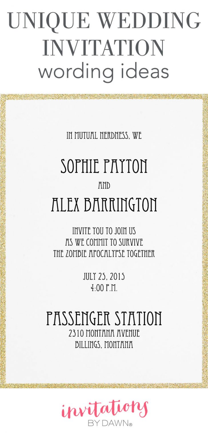 Cute Wedding Invitation Wording Unique Wedding Invitation Wording Ideas ...