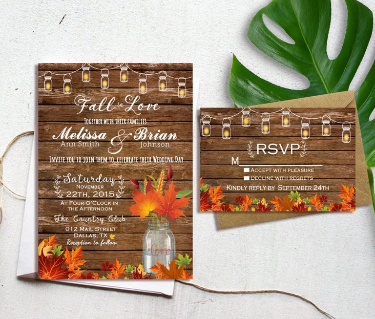 Fall Wedding Invitation Fall Wedding Invitation Autumn Wedding ...