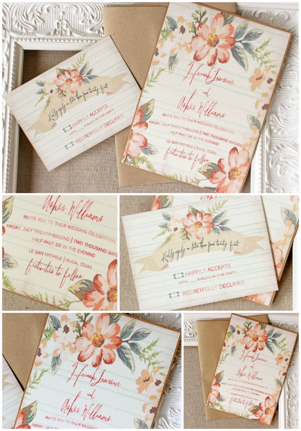35+ Elegant Photo of Peach Wedding Invitations - regiosfera.com