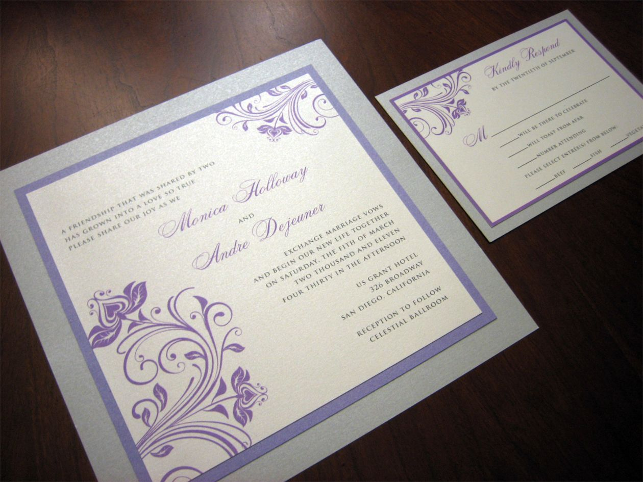 30+ Pretty Image of Purple And Silver Wedding Invitations - regiosfera.com