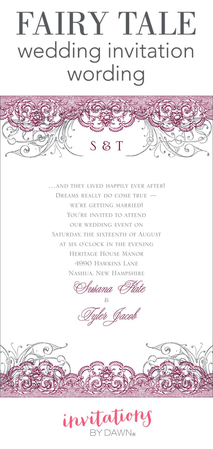 Sample Wedding Invitation Fairy Tale Wedding Invitation Wording ...
