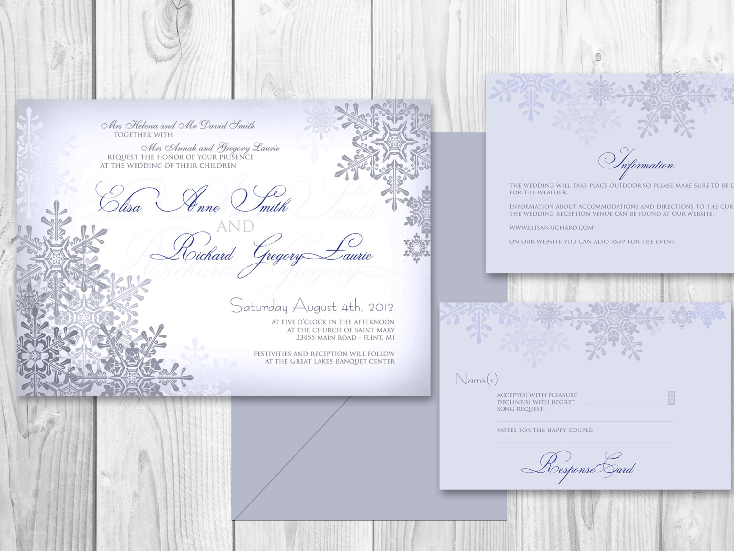 37+ Beautiful Image of Snowflake Themed Wedding Invitations ...